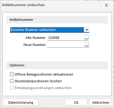 Einstellungen und Funktionen Artikel